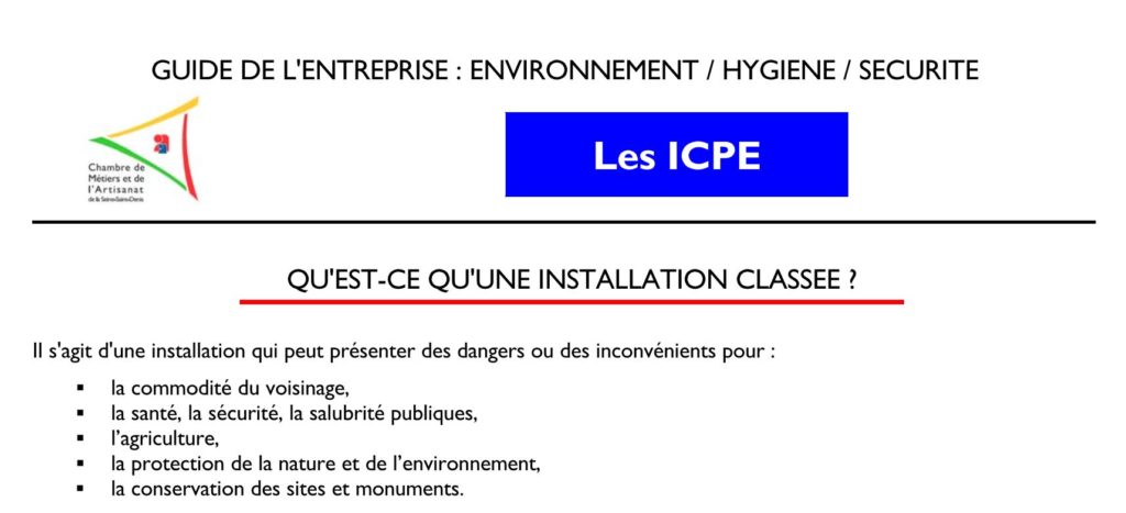 Classement Professionnel ICPE | Techniques Spéciales Océan Indien